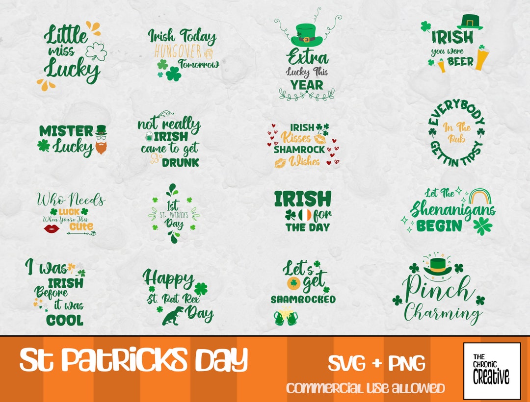 Saint Patricks Day SVG Clover Svg SVG PNG Bundle Patricks Clipart - Etsy