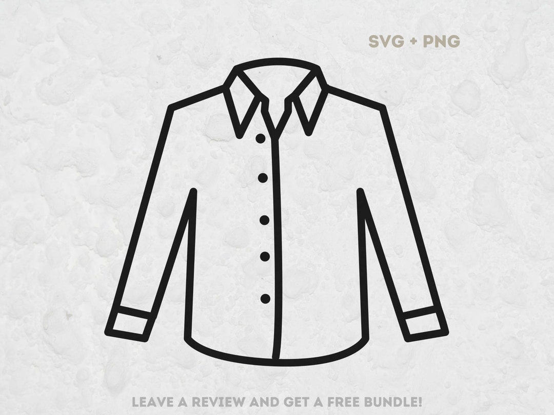 Dress Shirt Outline SVG, Svg Files for Cricut, Shirt Cut File, Dress ...