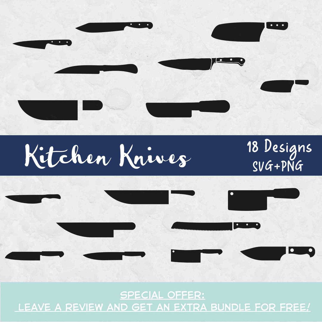 Kitchen Knife SVG Bundle, SVG Files for Cricut, Knife Cut File, Kitchen ...