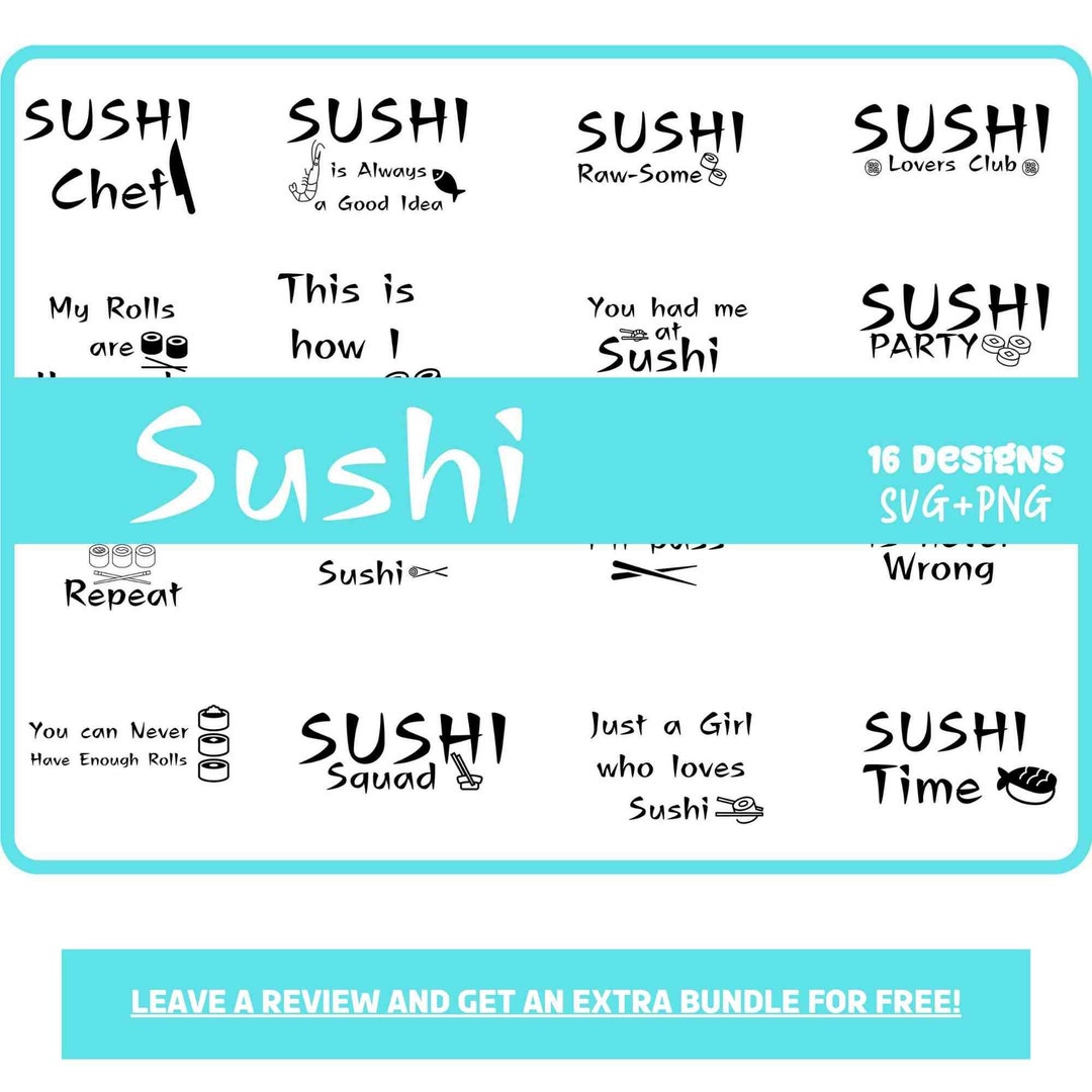 Sushi SVG Bundle, SVG Files for Cricut, Sushi Chef Svg, Sushi Shirt ...