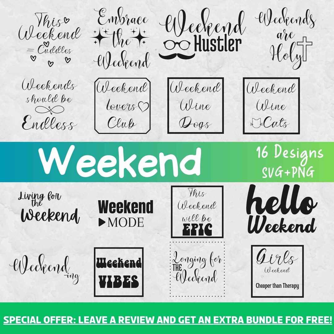 Weekend Svg Bundle, Weekend Cut Files, SVG Files for Cricut, Weekend ...