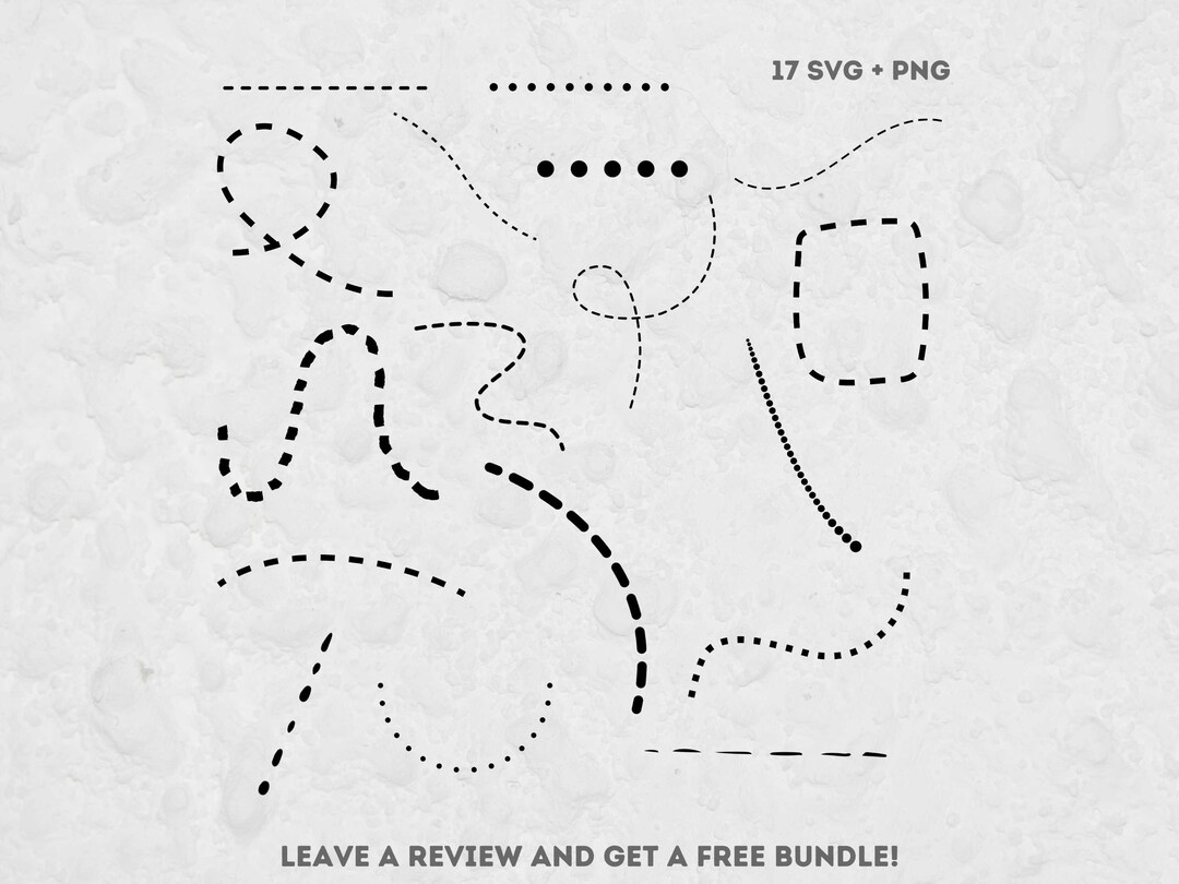 Dotted Line SVG Bundle, Line Divider Clipart, Graphic Design SVG, Svg ...