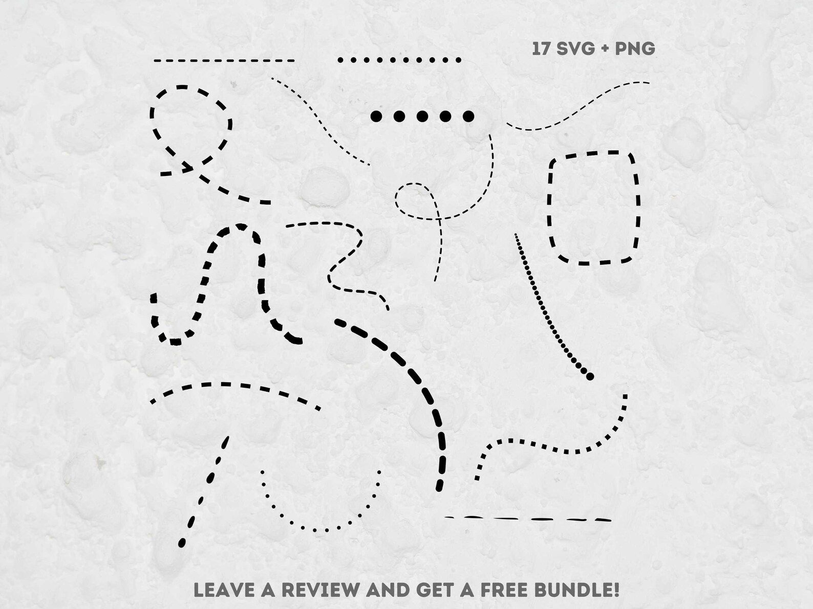 Hand Drawn Dotted Line SVG Bundle, Dotted Line Divider SVG, Dashed Line ...