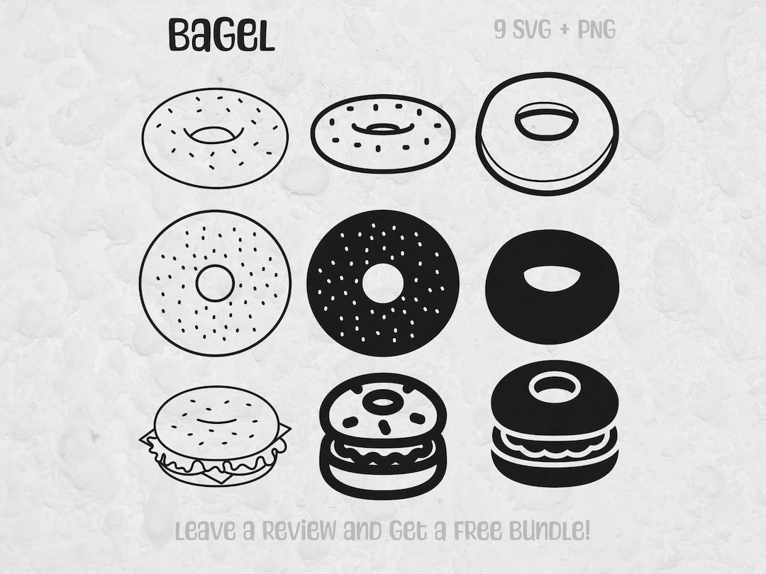 Bagel SVG Bundle, SVG Files for Cricut, Pastry SVG, Baking Clipart ...