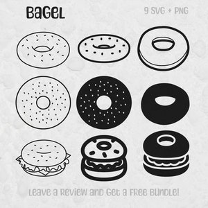 Bagel SVG Bundle, SVG Files for Cricut, Pastry SVG, Baking Clipart ...