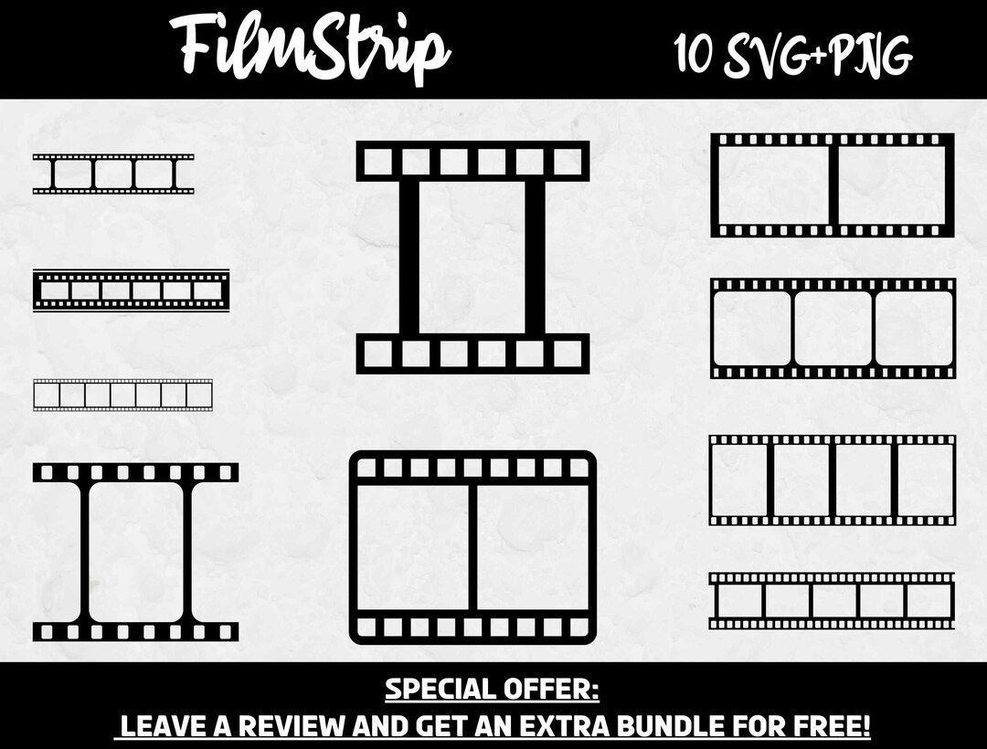 Filmstrip SVG, SVG Files for Cricut, Movie Clipart, Movie SVG, Movie ...