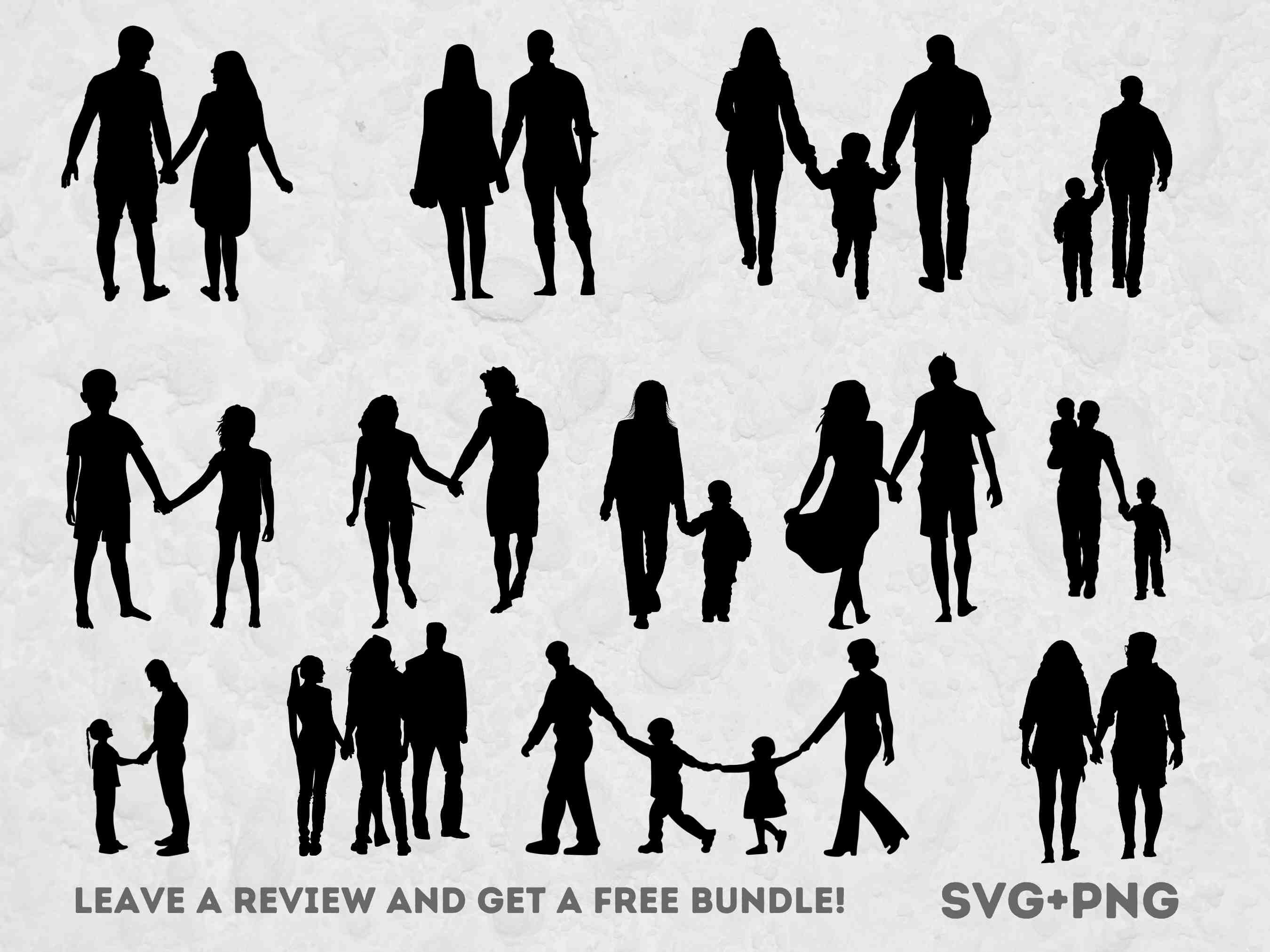Family Svg, Svg Files for Cricut, Holding Hands Svg, People SVG, Family ...