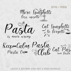 Pasta Lover SVG Cut File, SVG Files for Cricut, Pasta Cut File, Pasta ...