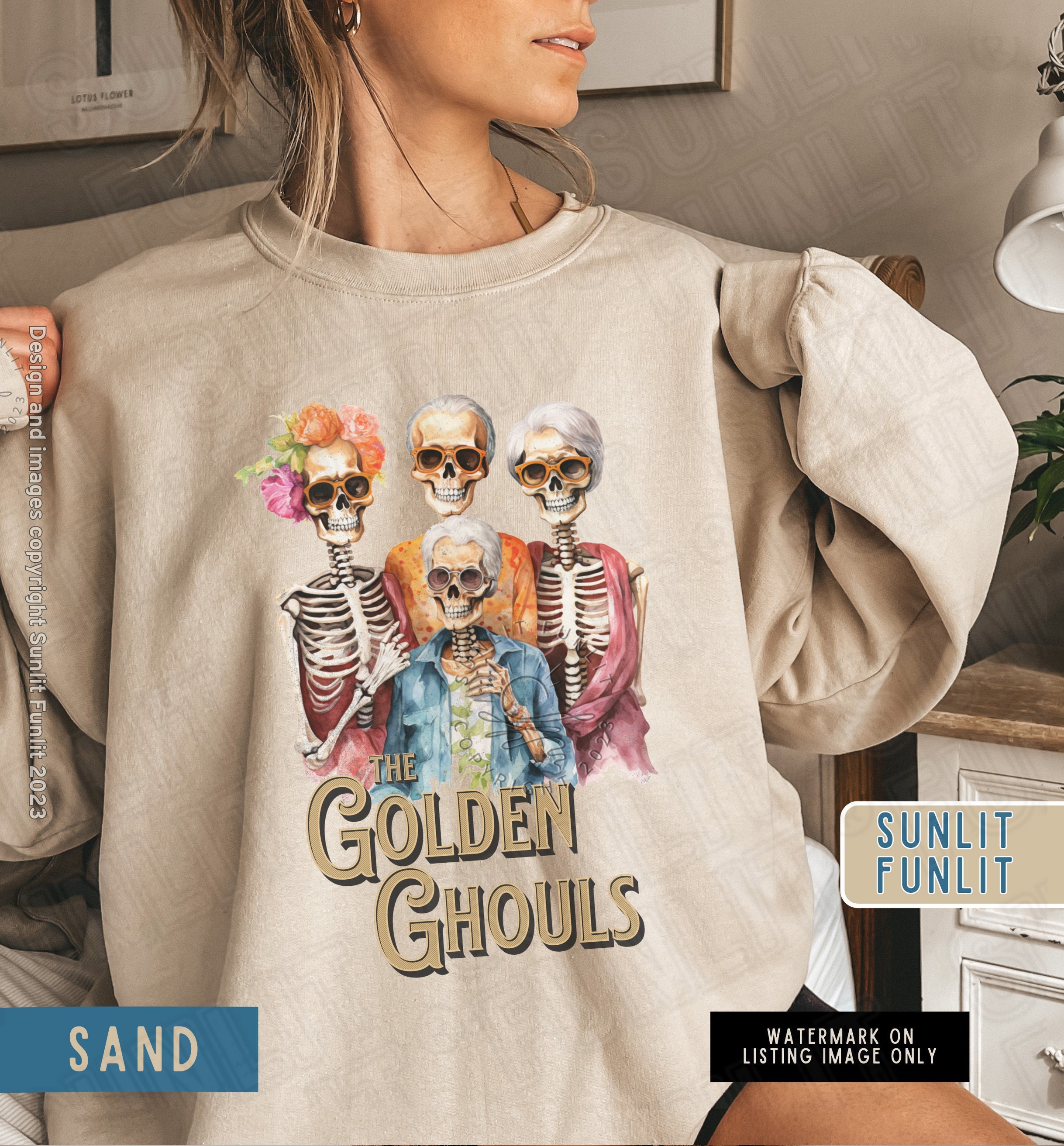The Golden Ghouls Halloween Sweatshirt, 90s Halloween Ghouls Shirt ...
