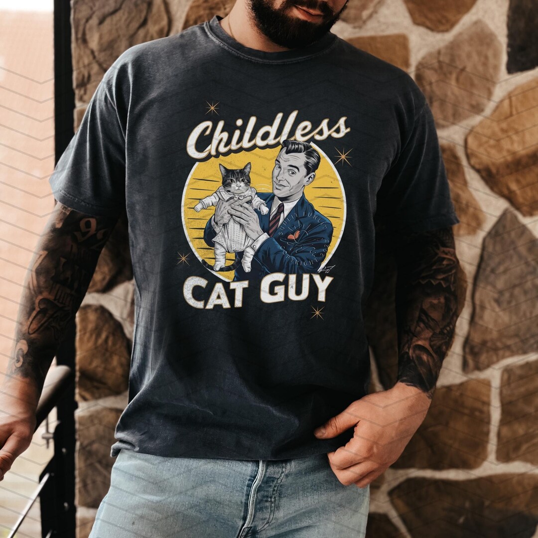 Childless Cat Guy Kamala Harris Shirt for Men, Childless Cat Dads, Men ...