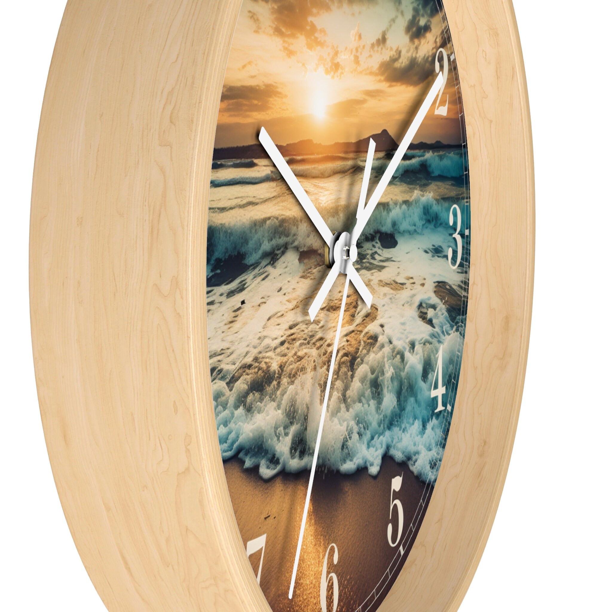 Seaside Bliss Clock, 10 Round Clock, Ocean Sunset Nautical Decor ...