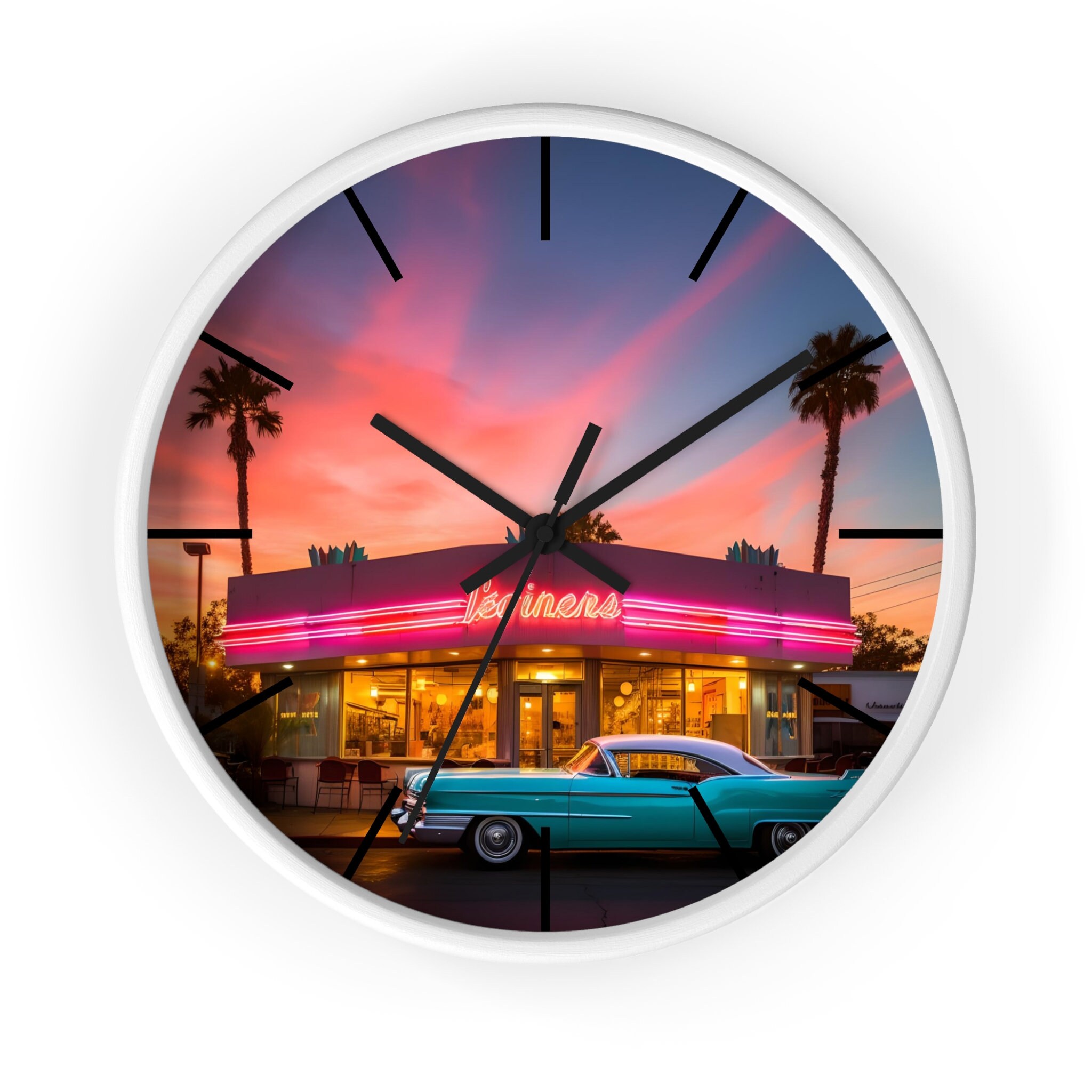 Classic 70's Diner 10 Inch Clock Silent Mechanism - Etsy