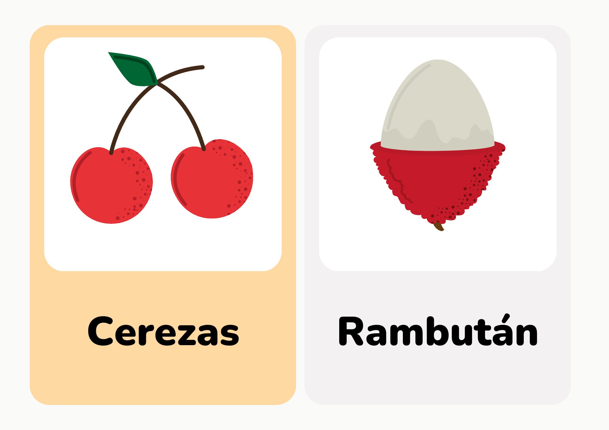 Flash Cards in Spanish, Fruit, Tarjetas Didácticas En Español, Frutas ...