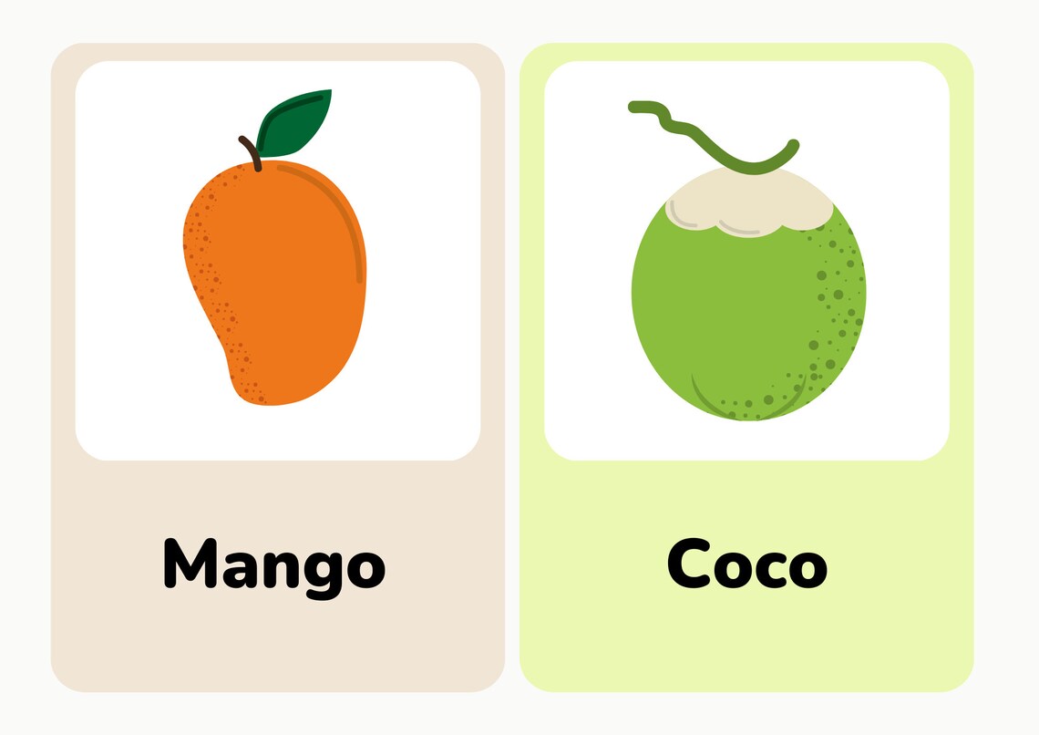 Flash Cards in Spanish, Fruit, Tarjetas Didácticas En Español, Frutas ...