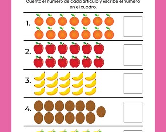 Counting 16-20 in Spanish, Math, Mathematics, Spanish, Kindergarten ...