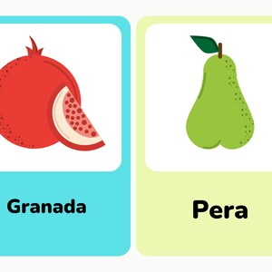 Flash Cards in Spanish, Fruit, Tarjetas Didácticas En Español, Frutas ...