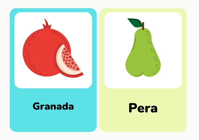 Flash Cards in Spanish, Fruit, Tarjetas Didácticas En Español, Frutas ...