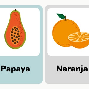 Flash Cards in Spanish, Fruit, Tarjetas Didácticas En Español, Frutas ...