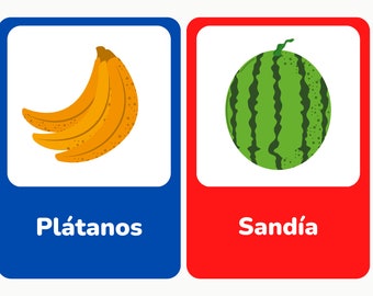 Flash Cards in Spanish, Fruit, Tarjetas Didácticas En Español, Frutas ...