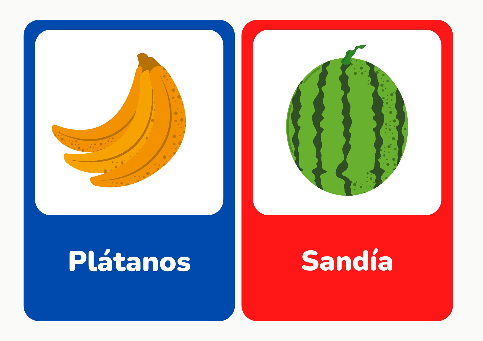 Flash Cards in Spanish, Fruit, Tarjetas Didácticas En Español, Frutas ...
