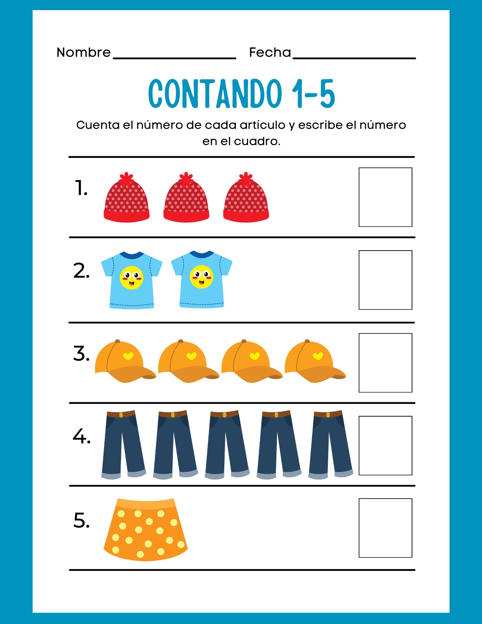 Counting 1-5 in Spanish, Math, Mathematics, Spanish, Kindergarten, Fun ...