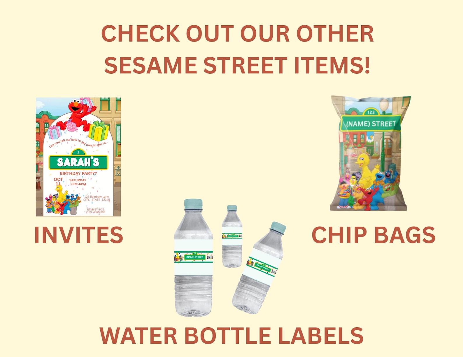 Personalized Sesame Street Capri Sun Labels: Custom Party Favor ...