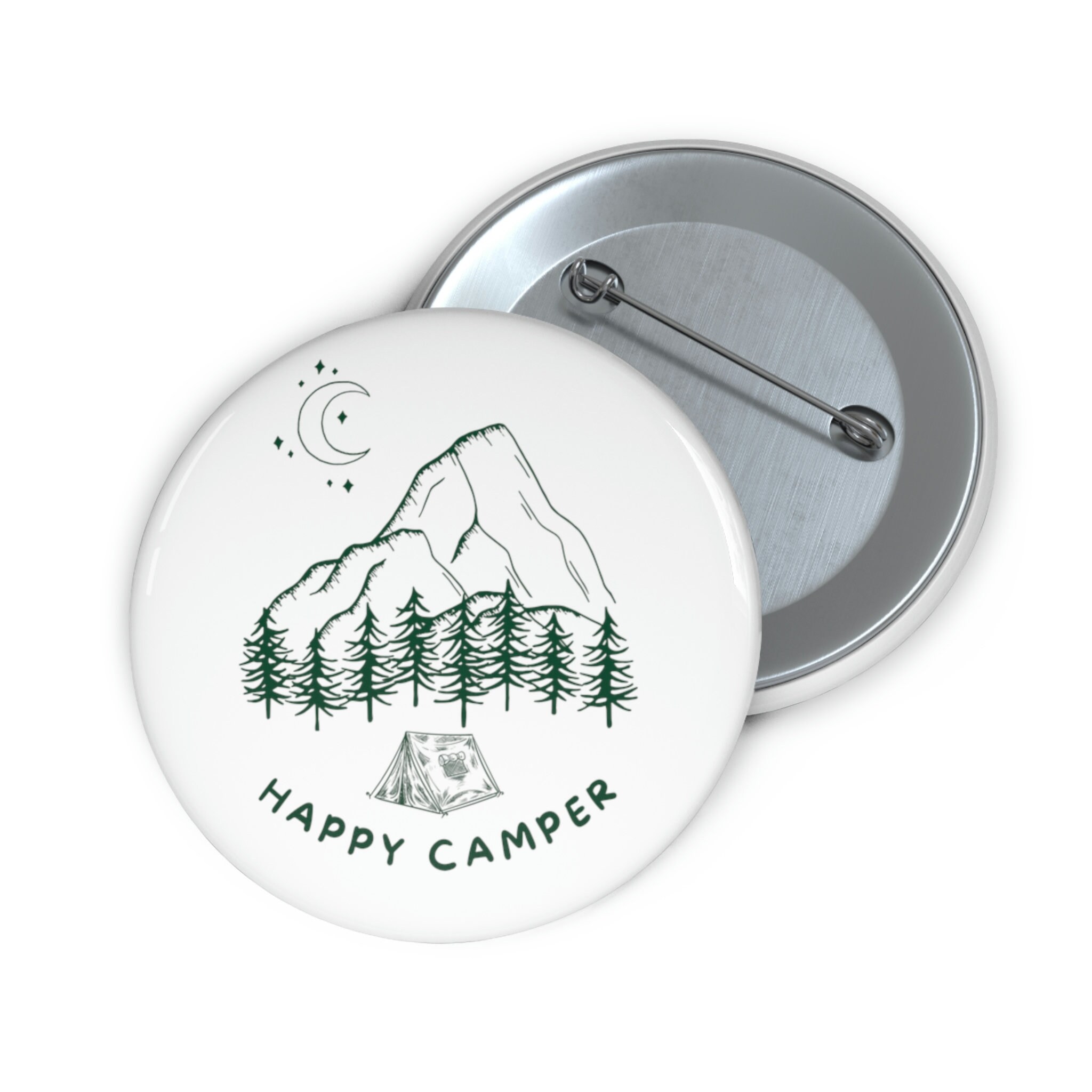 Happy Camper Pin Buttons Camping Buttons Cute Buttons Packback Pins ...