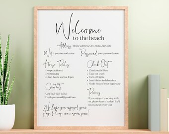 Welcome Sign for Airbnb Hosts Vacation Rental Printable - Etsy