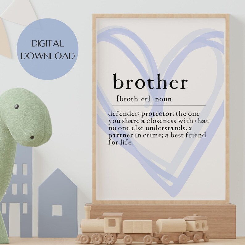 Brother Definition Print, Printable Art, Brother Gift, Quote Print ...