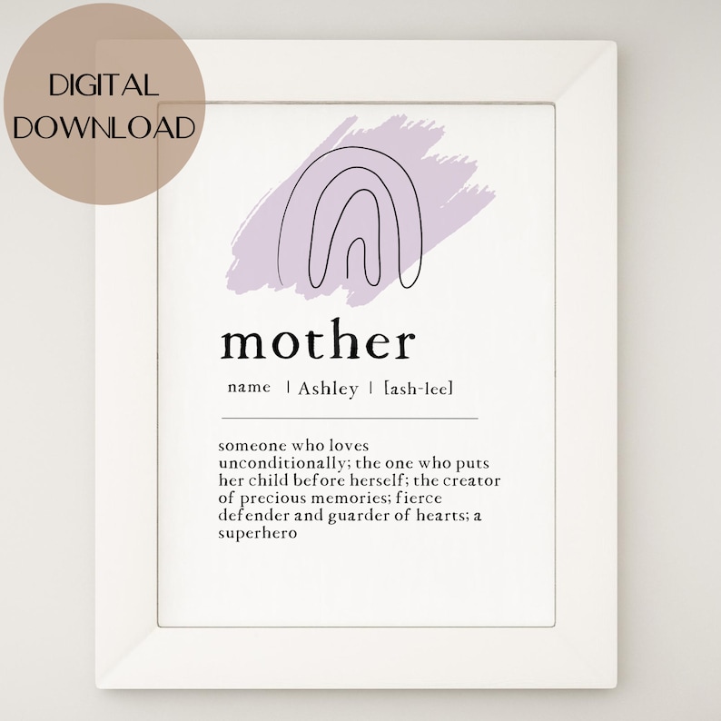 Mother Definition Print Mother's Day Print Gift for Mom - Etsy