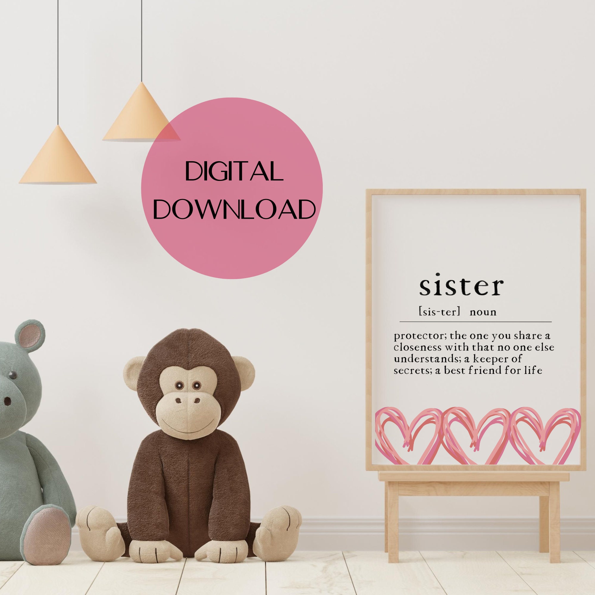 Sister Definition Print, Printable Art, Instant Download, Quote Print ...