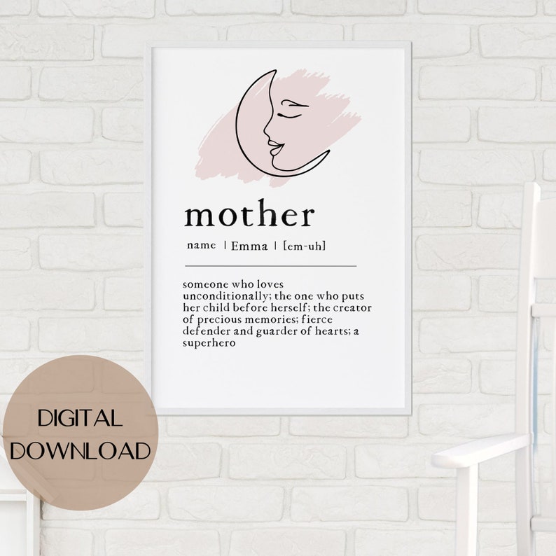 Mother Definition Print Mother's Day Print Gift for Mom - Etsy