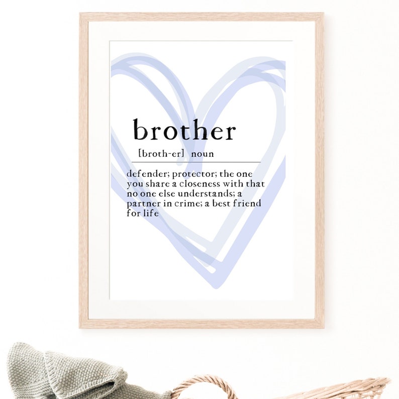 Brother Definition Print, Printable Art, Brother Gift, Quote Print ...