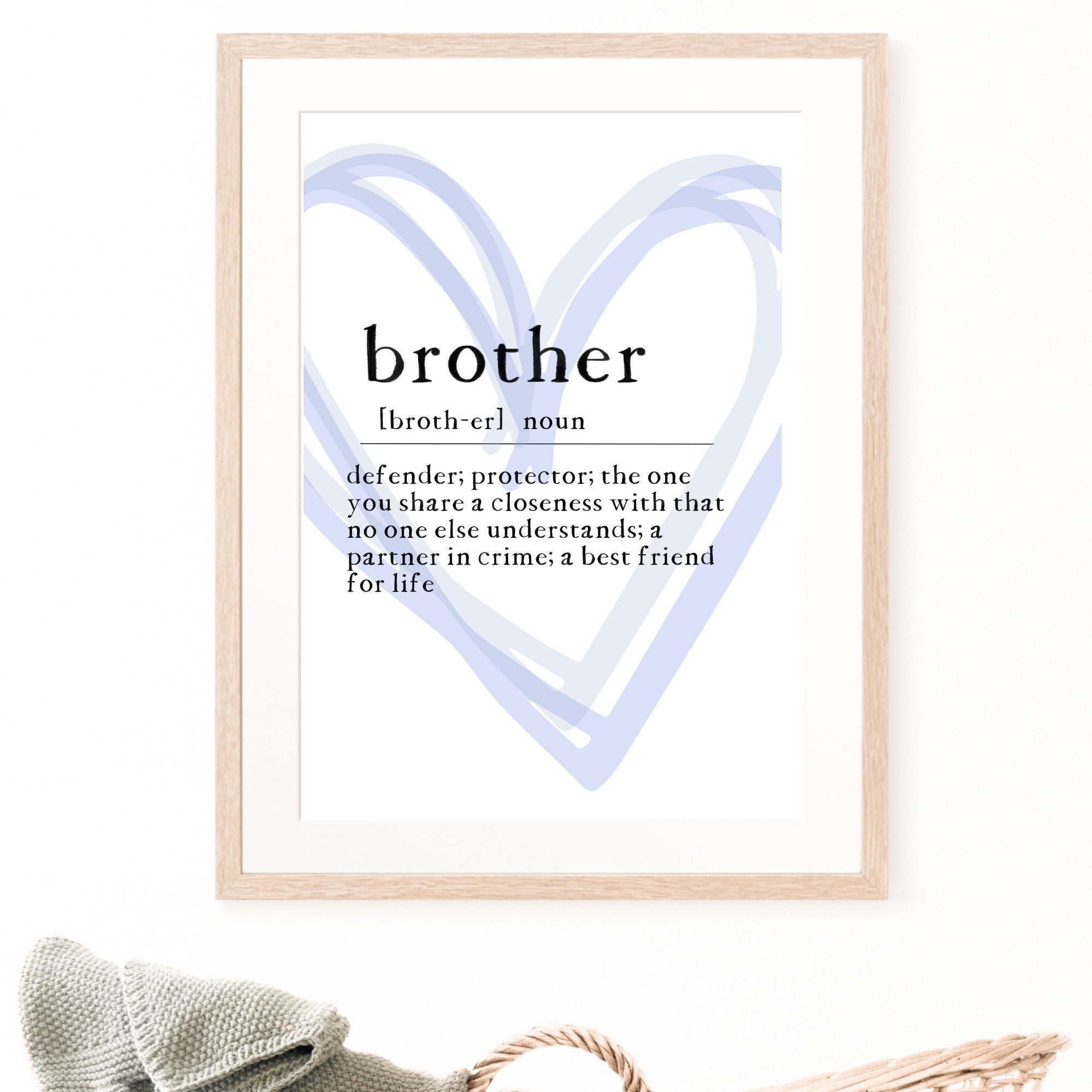 Brother Definition Print, Printable Art, Brother Gift, Quote Print ...