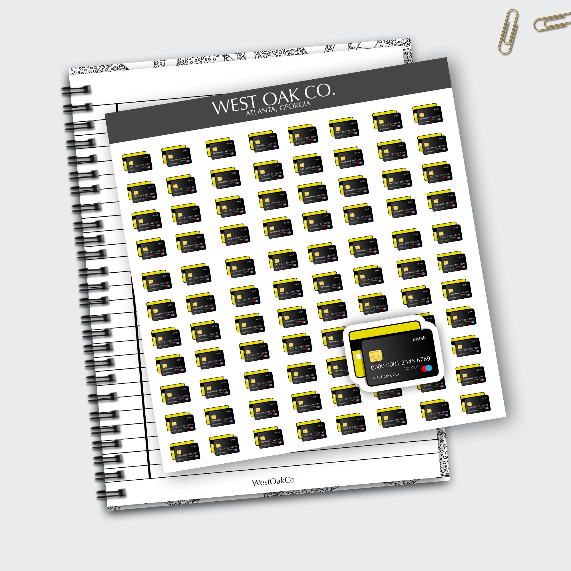 Credit Card Sticker Set Debit Card Sticker Kit Sticker for Planner ...