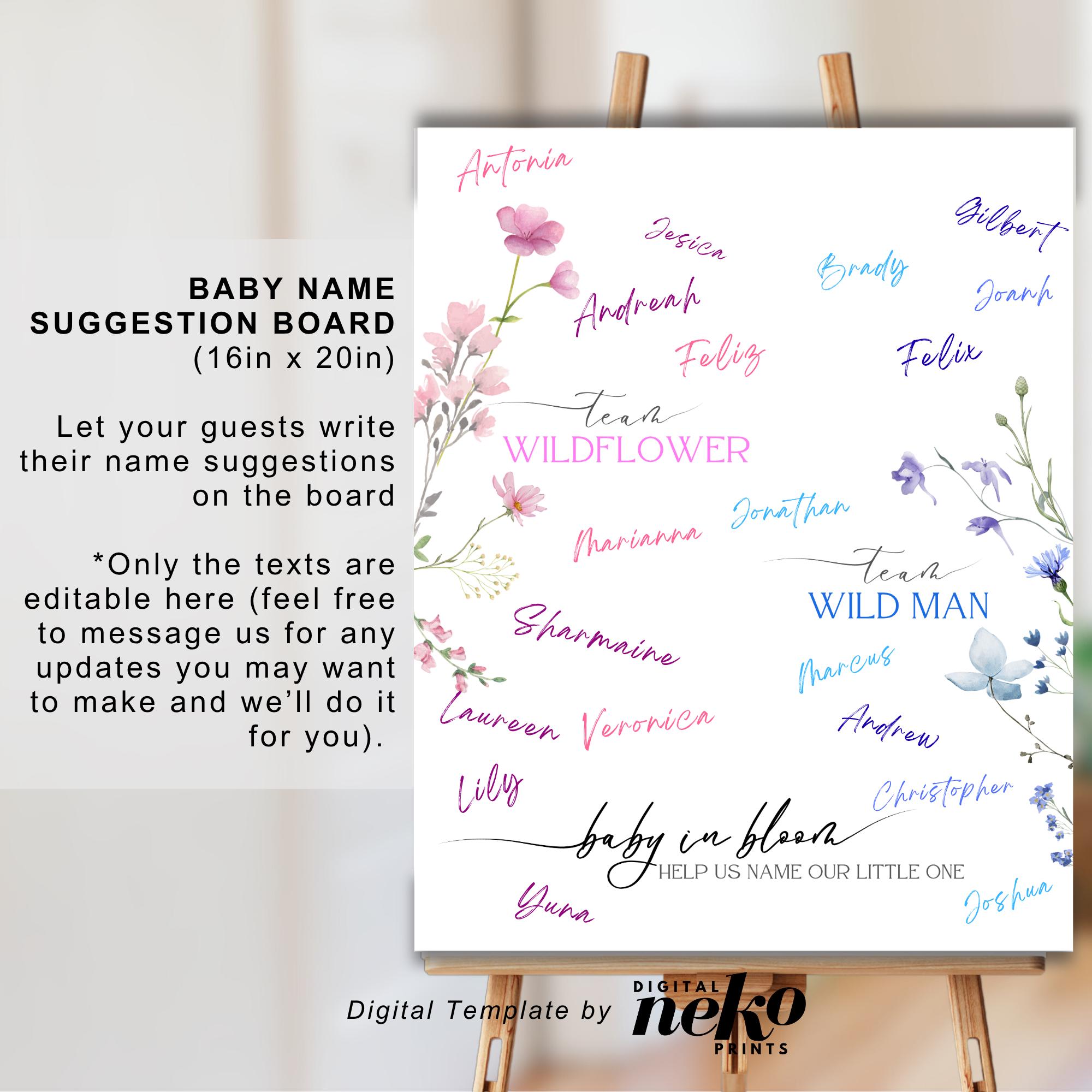 Floral Gender Reveal Printable Bundle Set, Baby Shower Welcome Sign ...