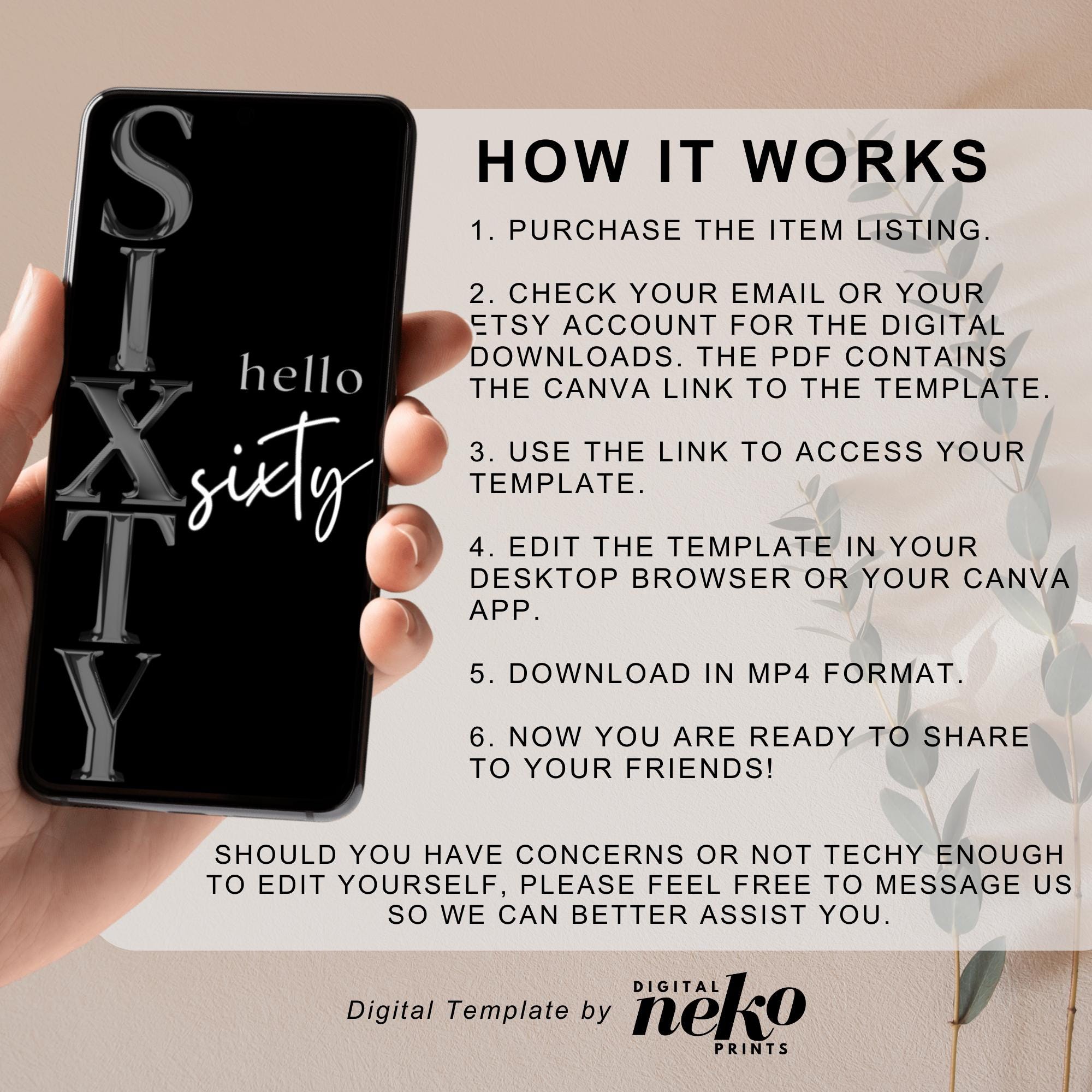 Elegant 60th Birthday Evite for Him, Modern 60th Party Evite for Men, Video Animated 60th ...