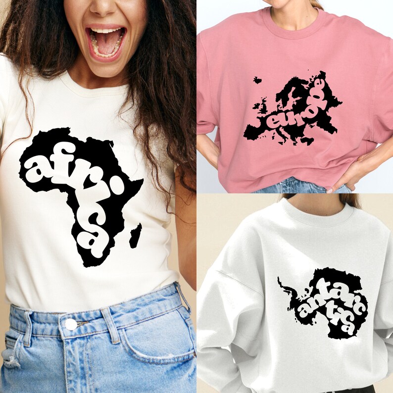 Continents SVG Bundle, Africa Svg for Shirts, Map of the World SVG ...