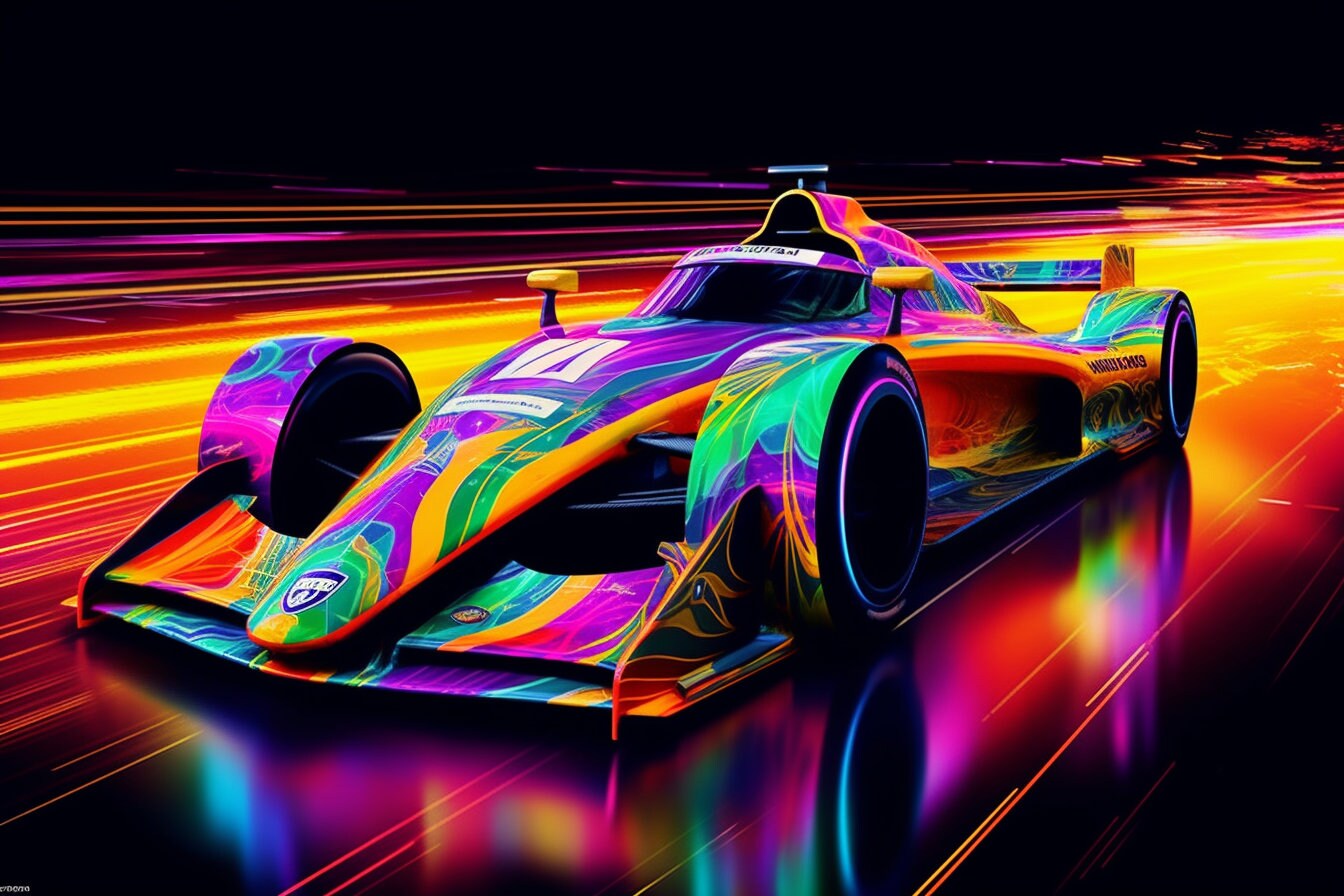 Neon Car Digital Image - Etsy