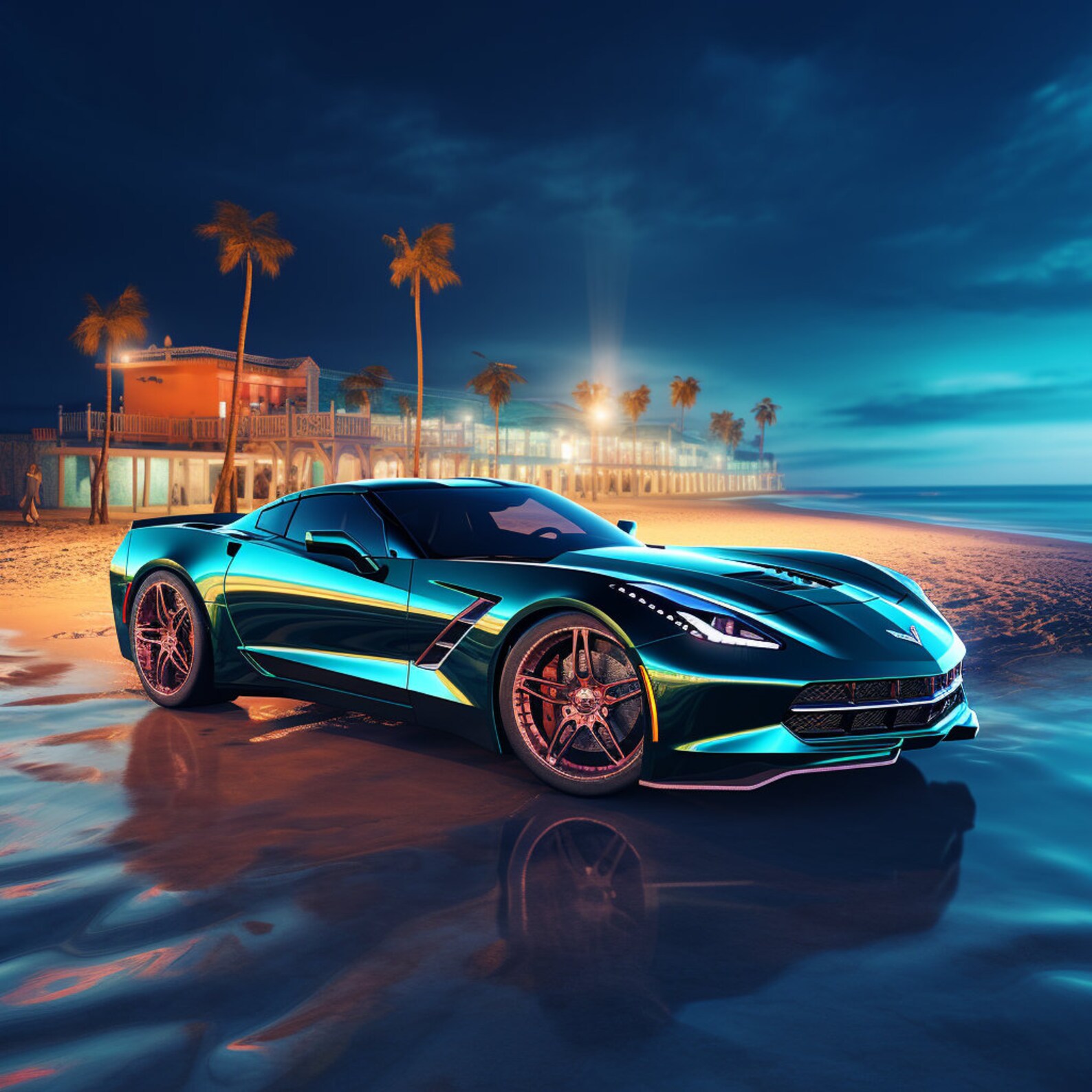 Chevrolet Corvette Art Print: Machine Learning Car Image (digital ...
