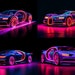 Neon Bugatti Art Print: Futuristic Car Poster (digital Download) - Etsy