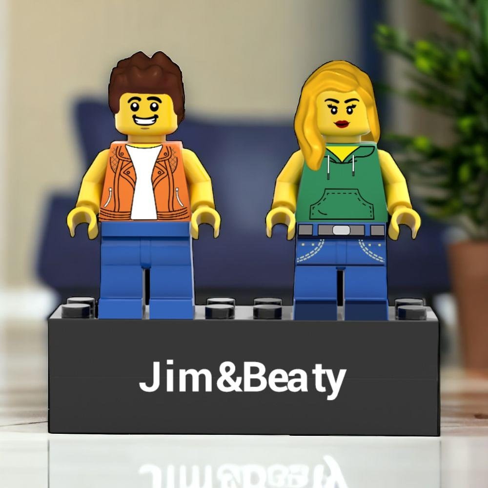 Custom Couple Minifigure Personalized Minifig With Engraved Base and ...
