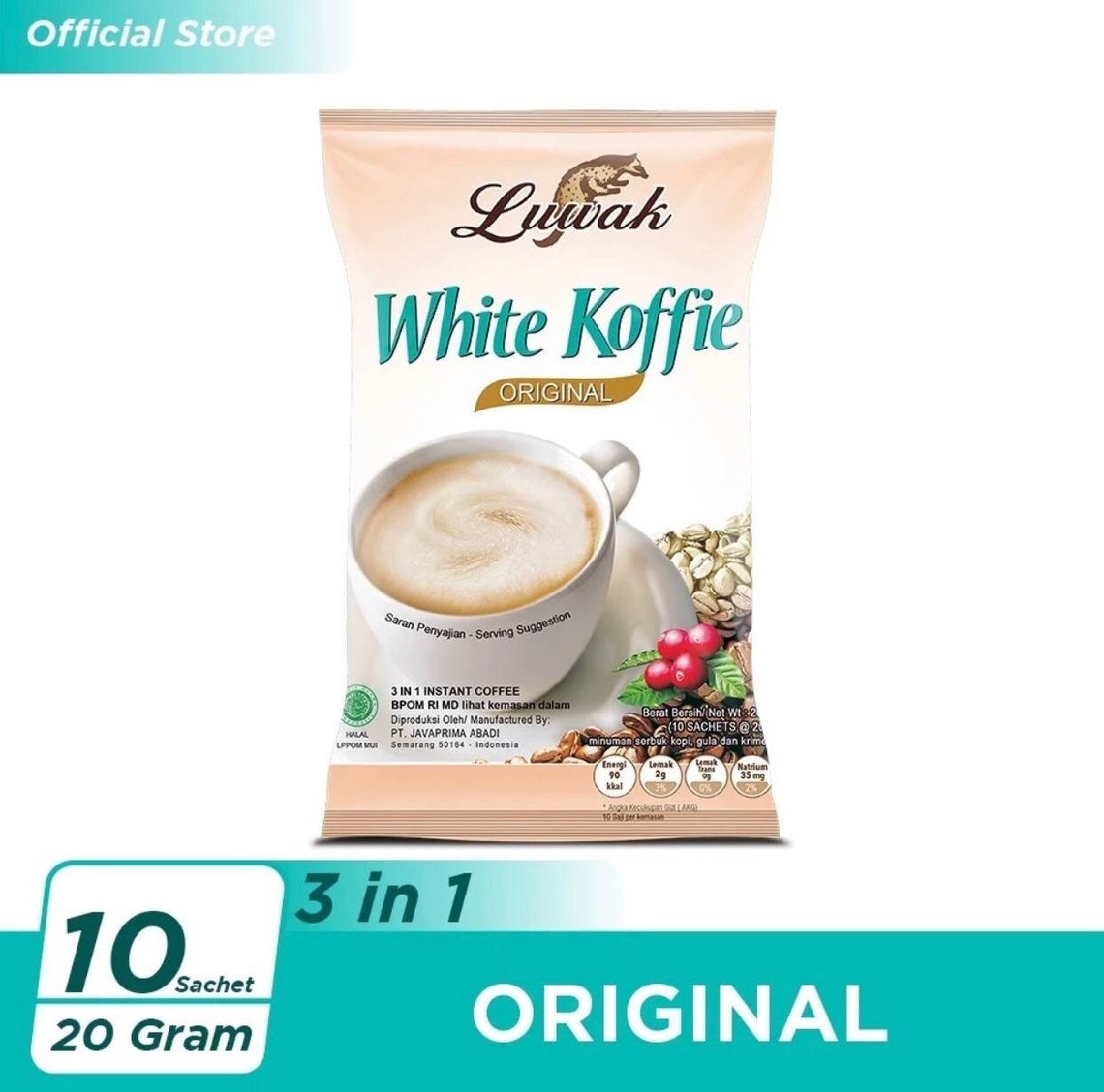 Luwak White Coffee Indonesia / Coffee 20G X 10sachet (1 Pack) Kopi ...