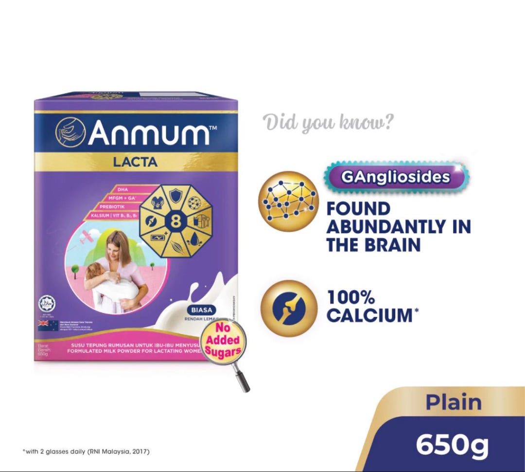 ANMUM Lacta Low Fat No Added Sugars Lactating Milk for Breastfeeding ...