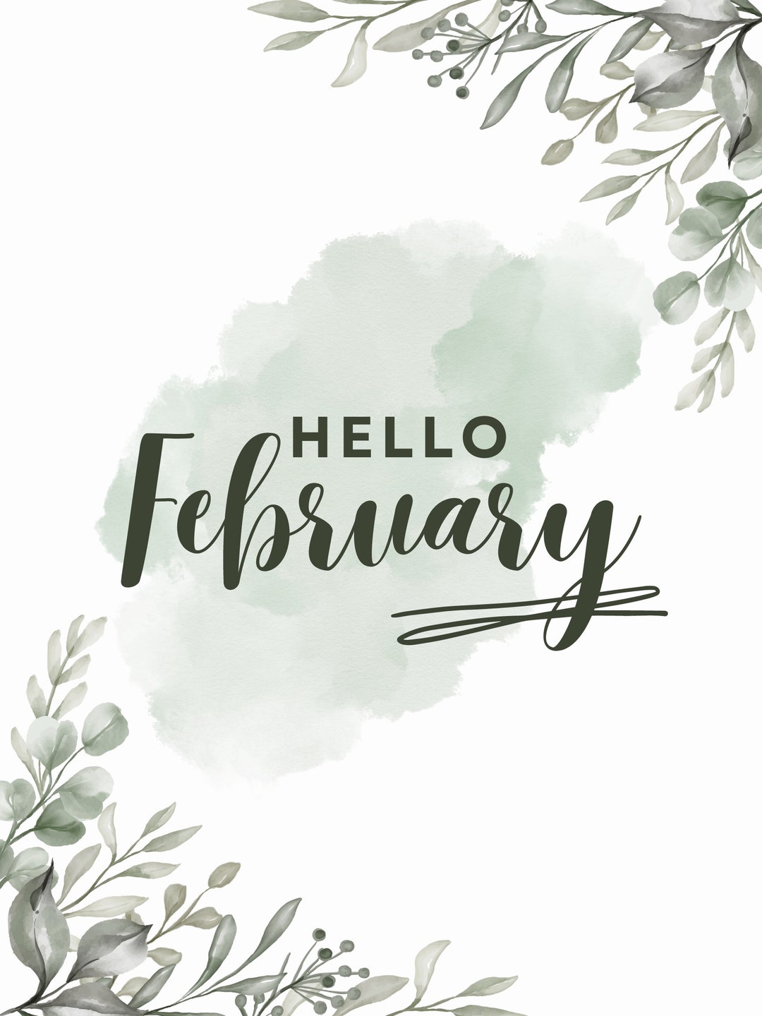 Hello February Phone Wallpaper - Etsy