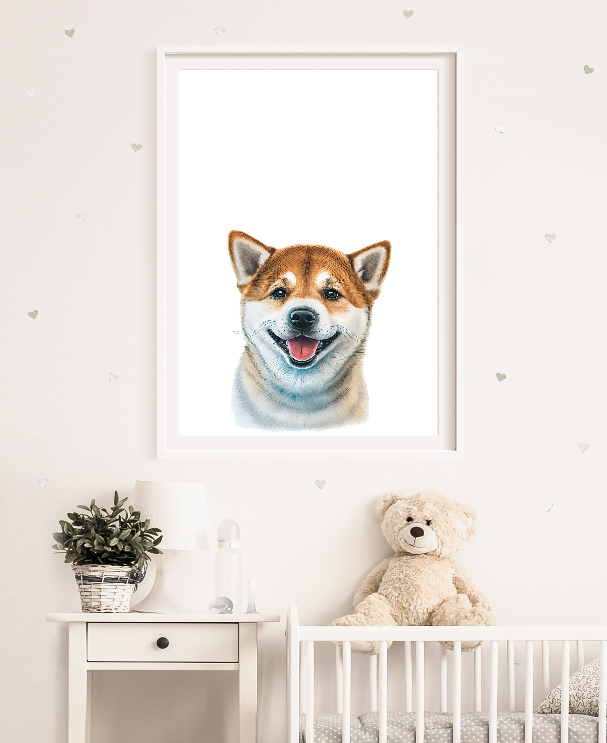 Shiba Inu Art - Baby Shiba Inu Nursery Print - Puppy Print - Shiba Inu ...