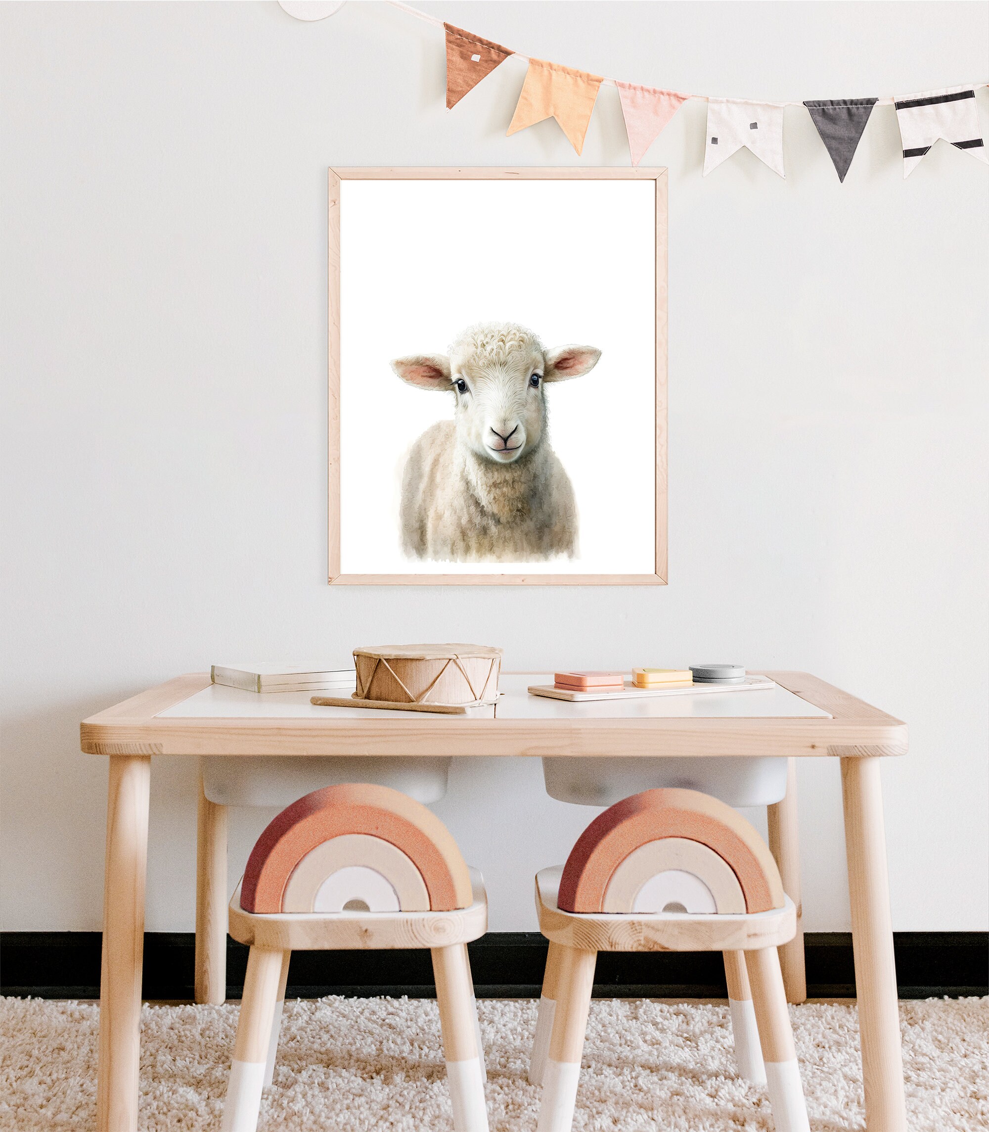 Sheep Art - Baby Sheep Nursery Print - Baby Animal Print - Sheep ...