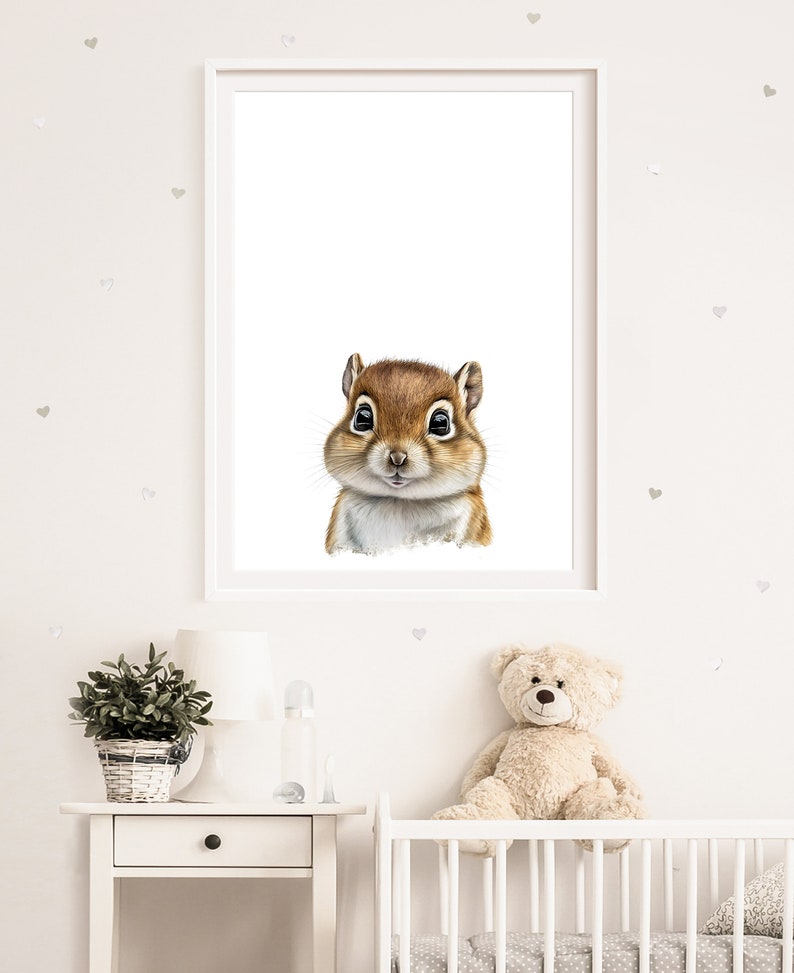 Chipmunk Art - Baby Chipmunk Nursery Print - Baby Animal Print ...