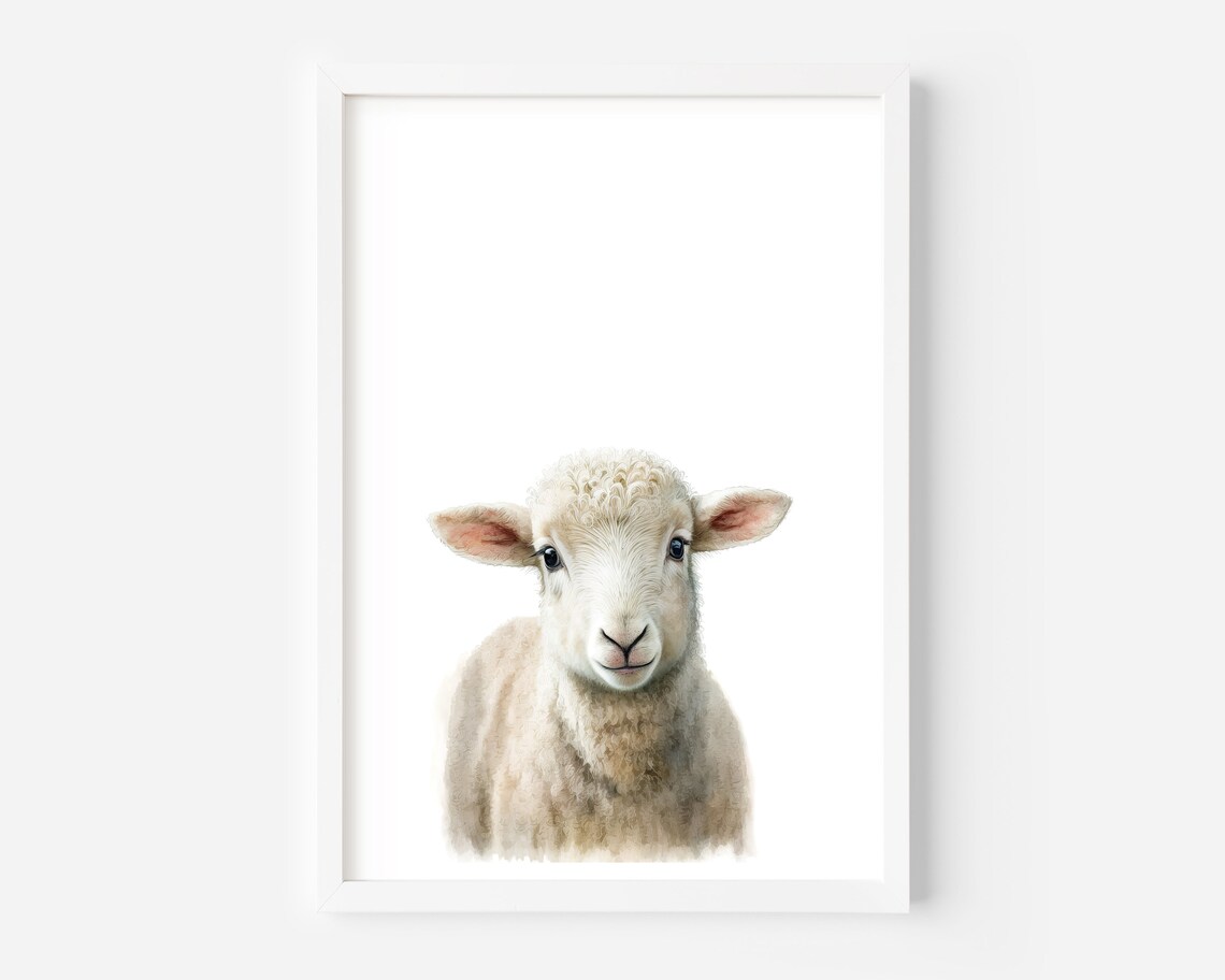 Sheep Art Baby Sheep Nursery Print Baby Animal Print Sheep Watercolor ...