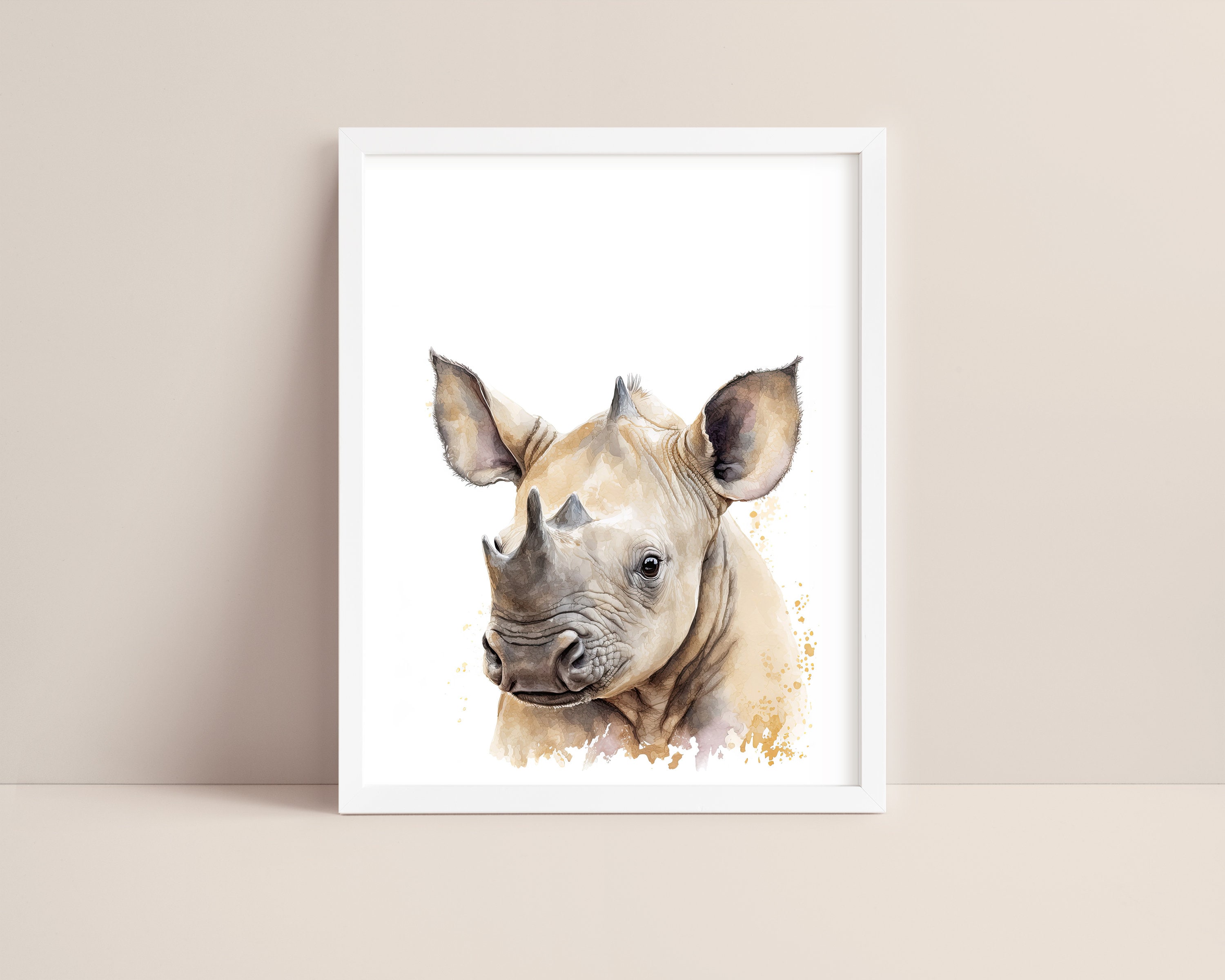 Rhino Art Baby Rhinoceros Nursery Print Baby Animal Print Rhinoceros ...